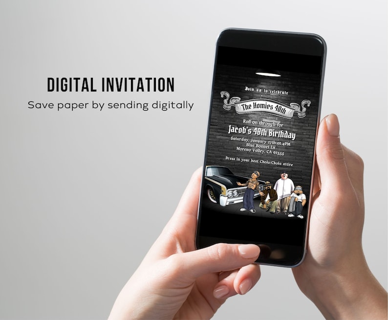 Custom Cholo Invite, Digital Download, Cholo Party Theme, Funny Theme ...