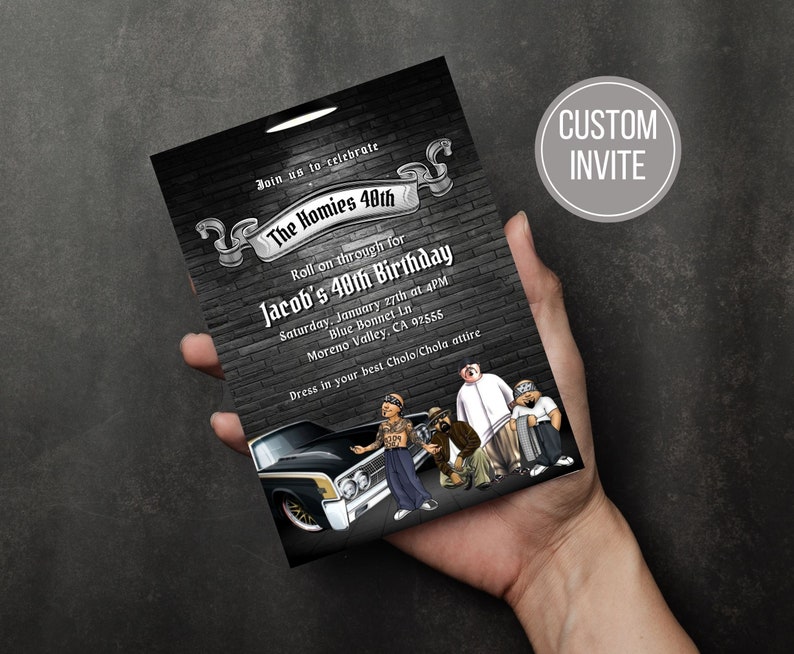 Custom Cholo Invite, Digital Download, Cholo Party Theme, Funny Theme ...