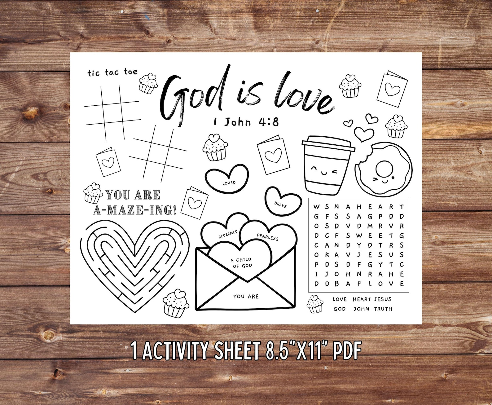 Christian Activity Sheet, Instant Download, Pdf, Christian Printable ...