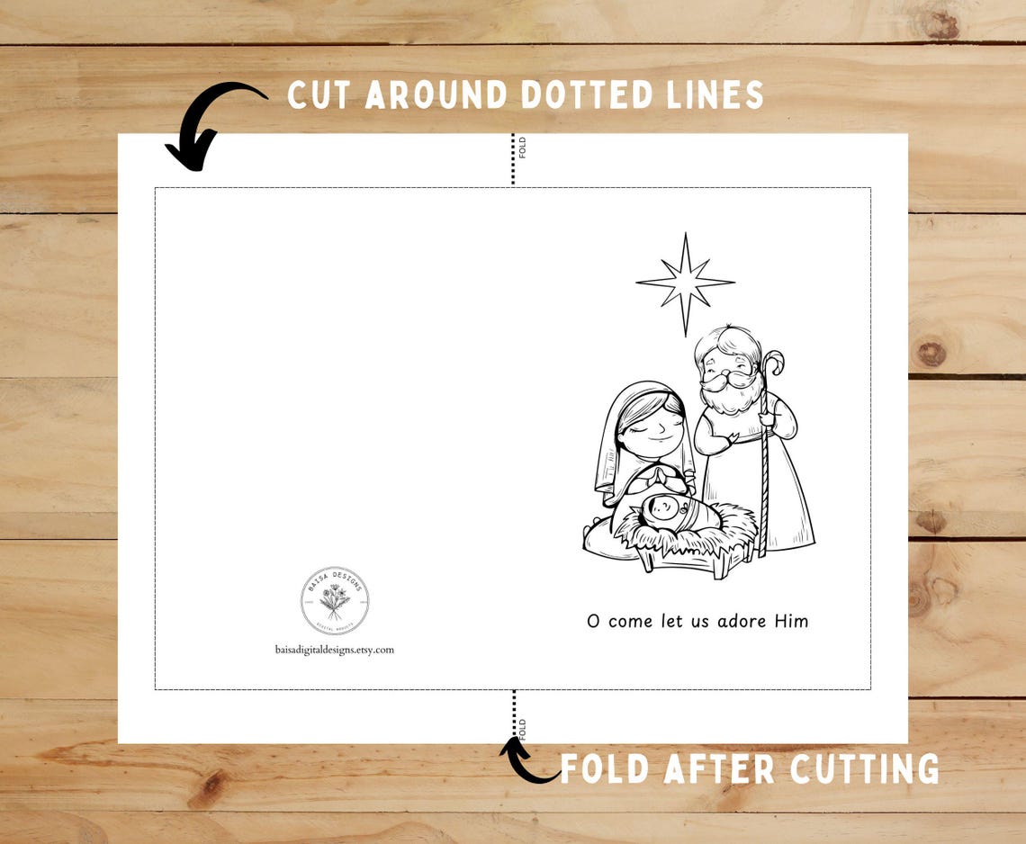 Set of 6 Printable Christian Christmas Cards, Kids Cards, Christian ...