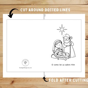 Set of 6 Printable Christian Christmas Cards, Kids Cards, Christian ...