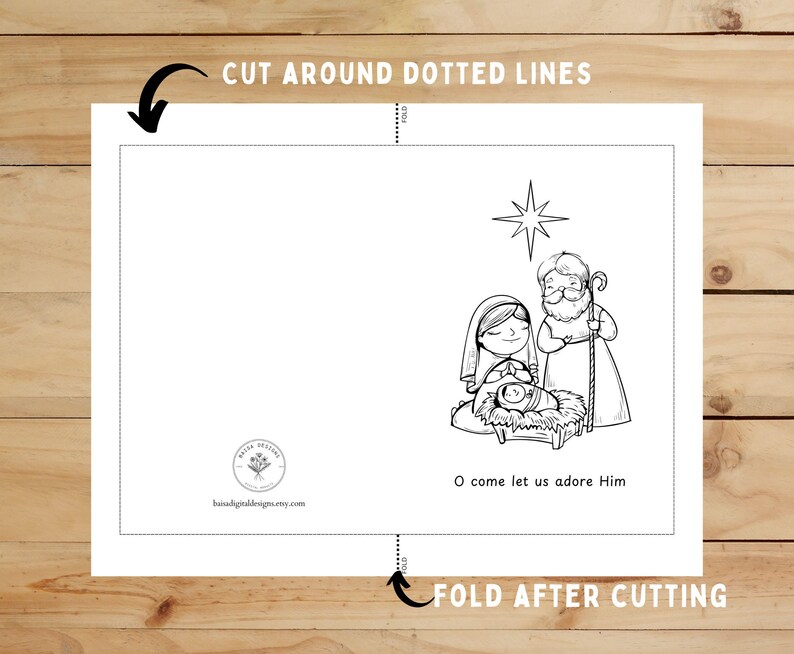 Set of 6 Printable Christian Christmas Cards, Kids Cards, Christian ...