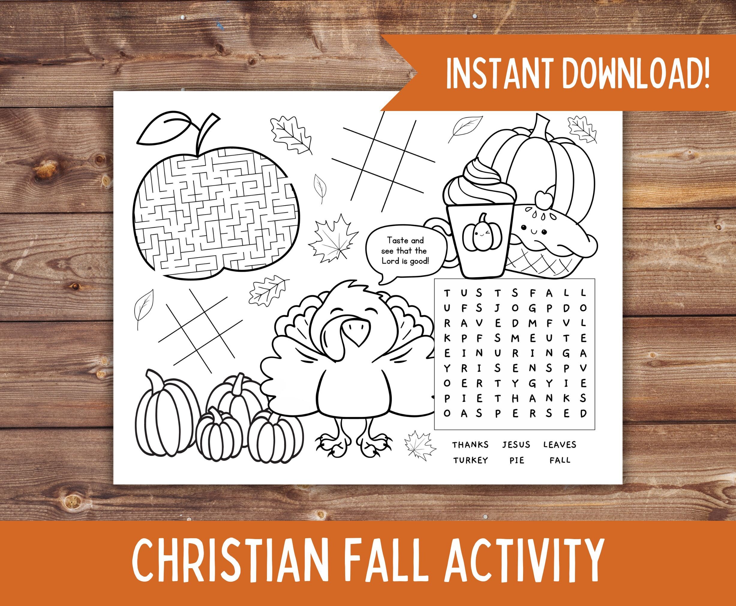 Christian Fall Activity Sheet, Instant Download, Pdf Download ...