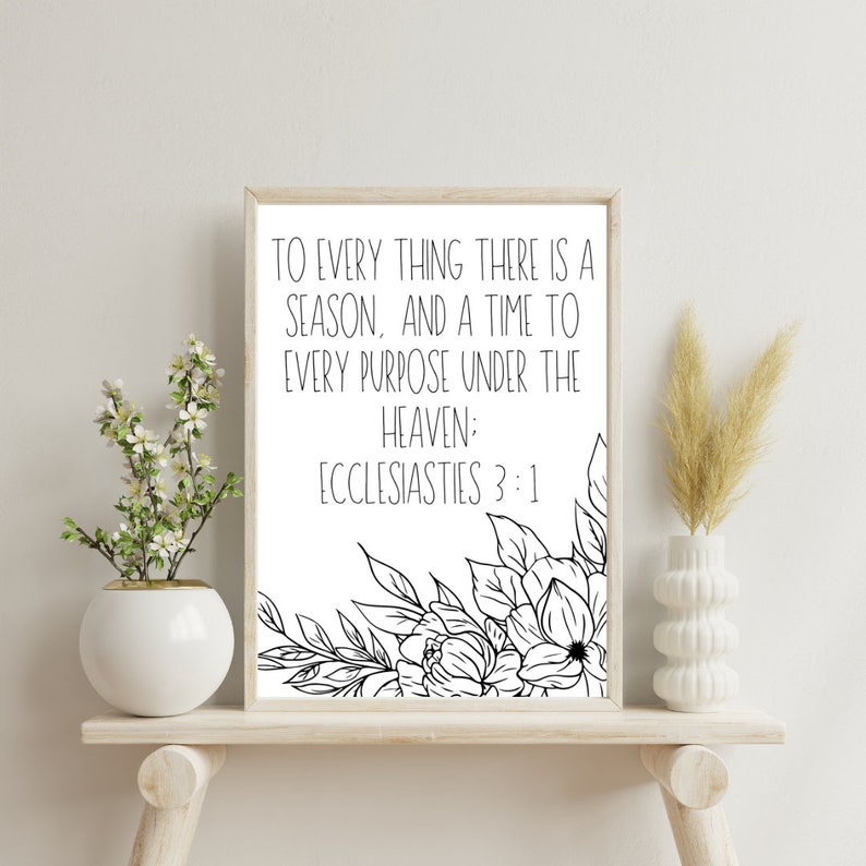 Ecclesiastes 3:1 Scripture Wall Art "to Everything There is a Season ...