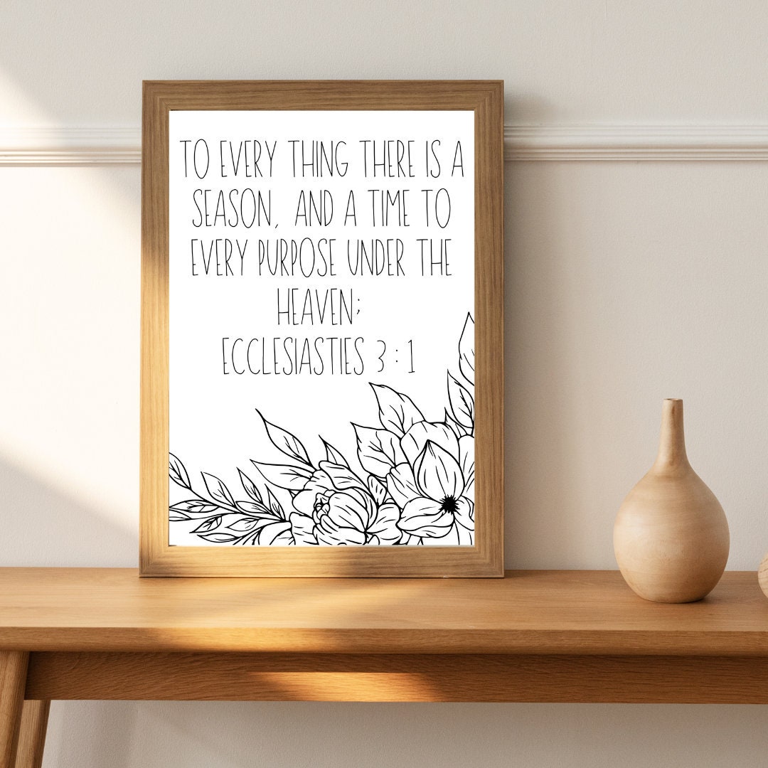 Ecclesiastes 3:1 Scripture Wall Art "to Everything There is a Season ...