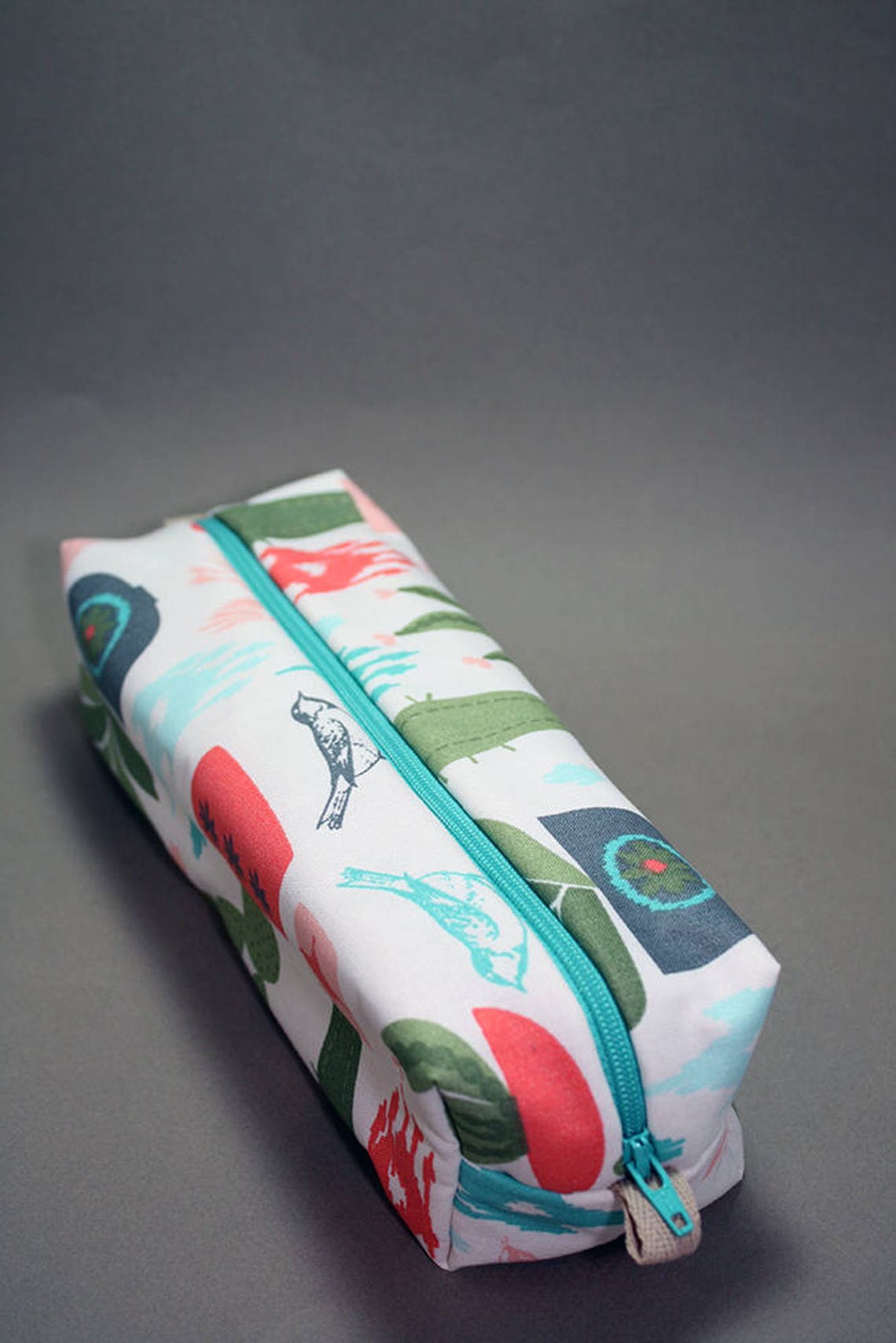 Boxy Makeup Bag - Desert Cactus Succulent and Bird Print Zipper ...