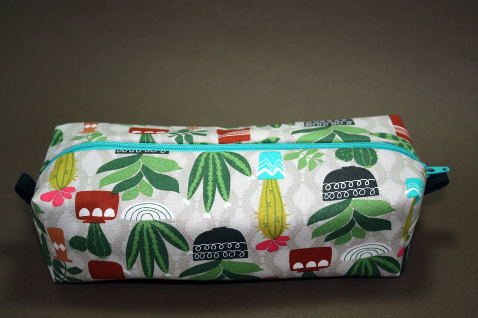 Boxy Makeup Bag Small Succulents and Cacti Print Zipper - Etsy