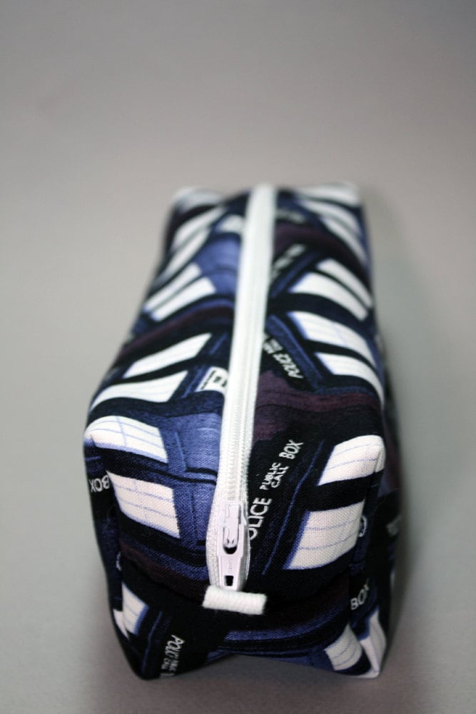 Boxy Makeup Bag Tardis Doctor Who Zipper Pencil Pouch - Etsy