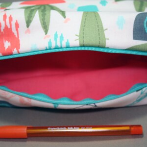 Boxy Makeup Bag - Desert Cactus Succulent and Bird Print Zipper ...