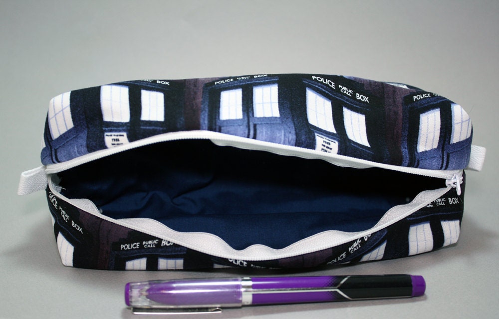 Boxy Makeup Bag Tardis Doctor Who Zipper Pencil Pouch - Etsy