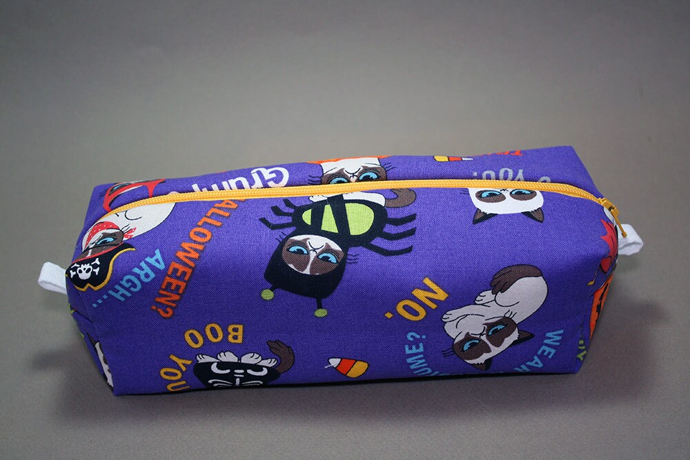 Boxy Makeup Bag Grumpy Cat Trick No Treat Print Pencil - Etsy