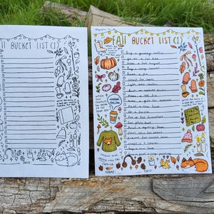 Fall Bucket List*cozy Fall Coloring Page*aesthetic Fall Art*aesthetic ...