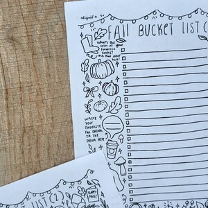 Fall Bucket List*cozy Fall Coloring Page*aesthetic Fall Art*aesthetic ...