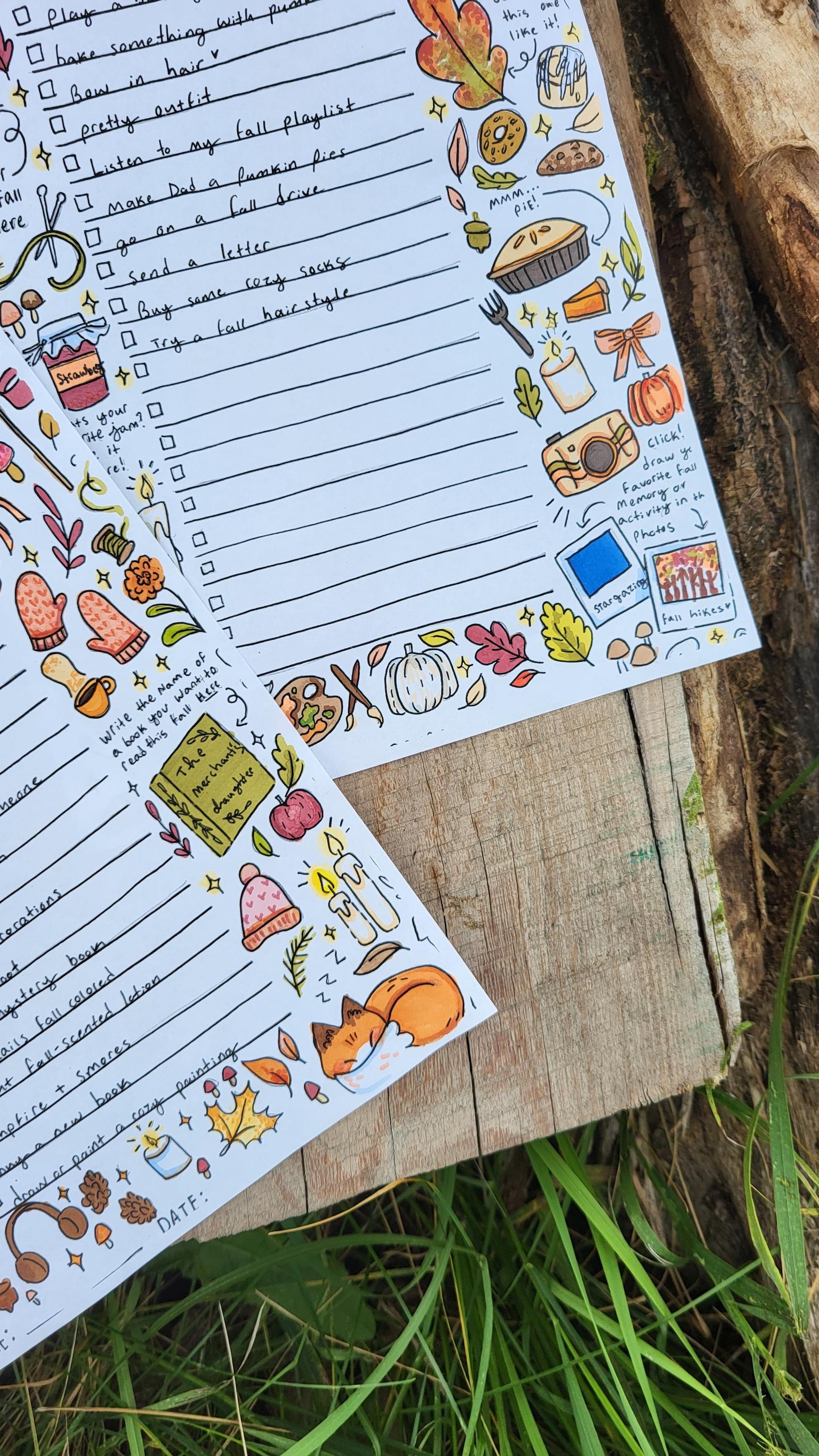 Fall Bucket List*cozy Fall Coloring Page*aesthetic Fall Art*aesthetic ...