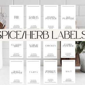 Spice Labels, Herb Labels, Seasoning Labels, Kitchen Organisation ...