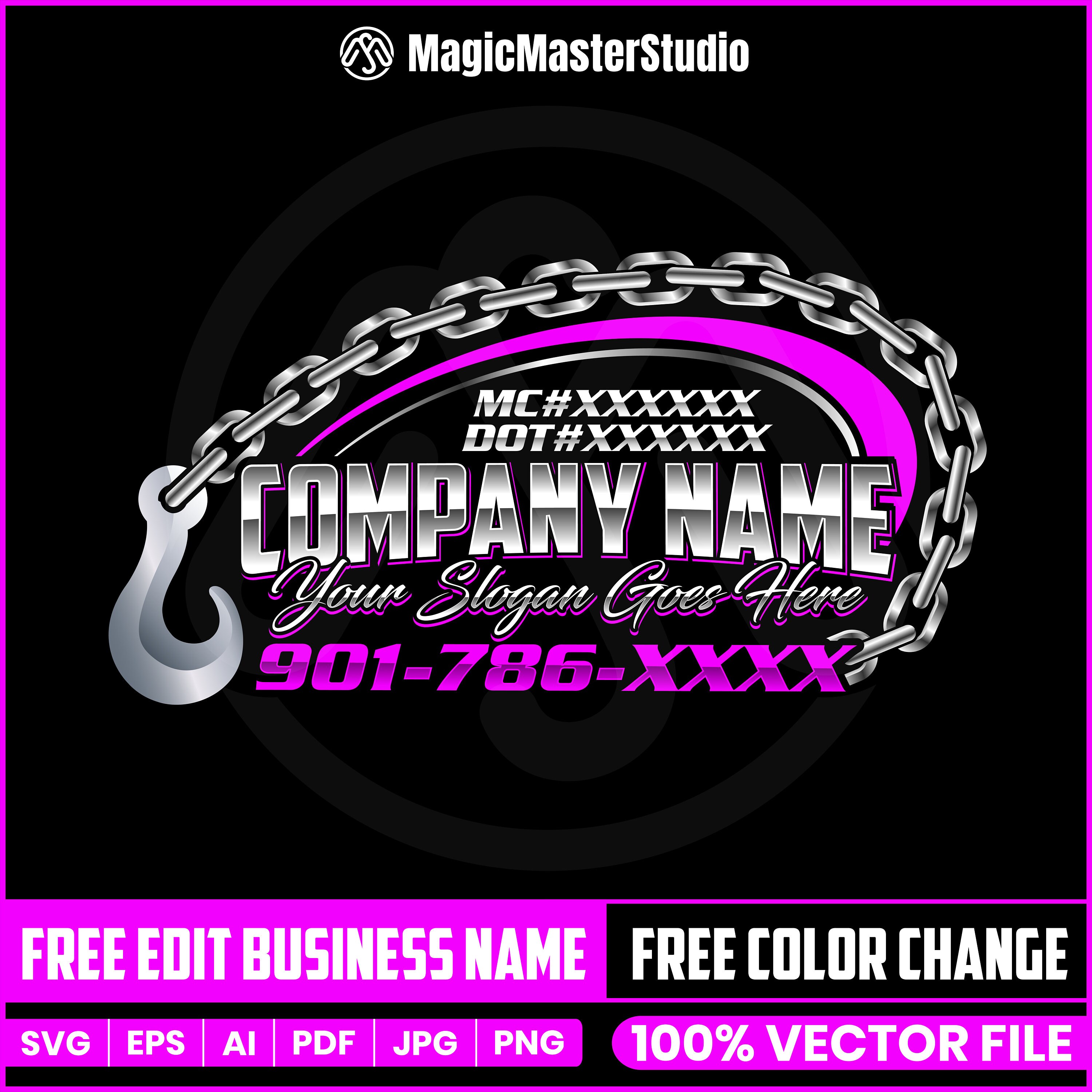 Customizable Digital Trucking Logo With Your Company Name in a ...