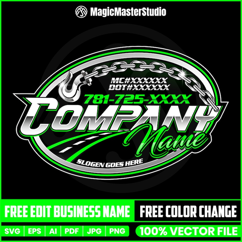 Towing Truck Logo, Tow Truck Logo, Towing Chain & Hook Svg, Tow Truck ...