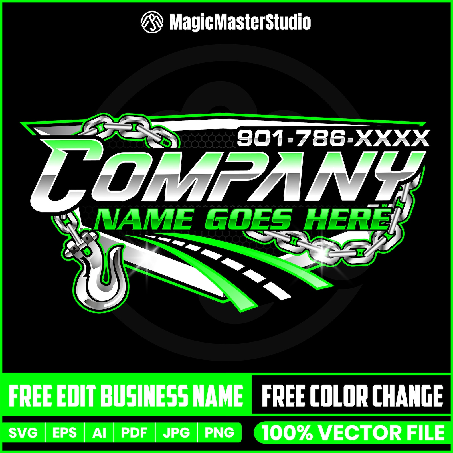 Towing Logo Design, Trucking Logo, Towing Truck Logo Silhouette, Towing ...