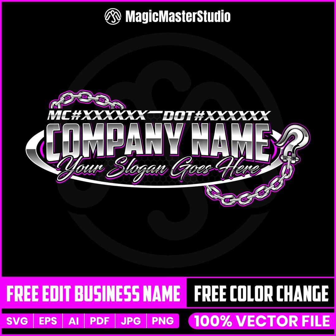 Towing Truck Logo, Tow Truck Logo, Towing Chain & Hook Svg, Tow Truck ...