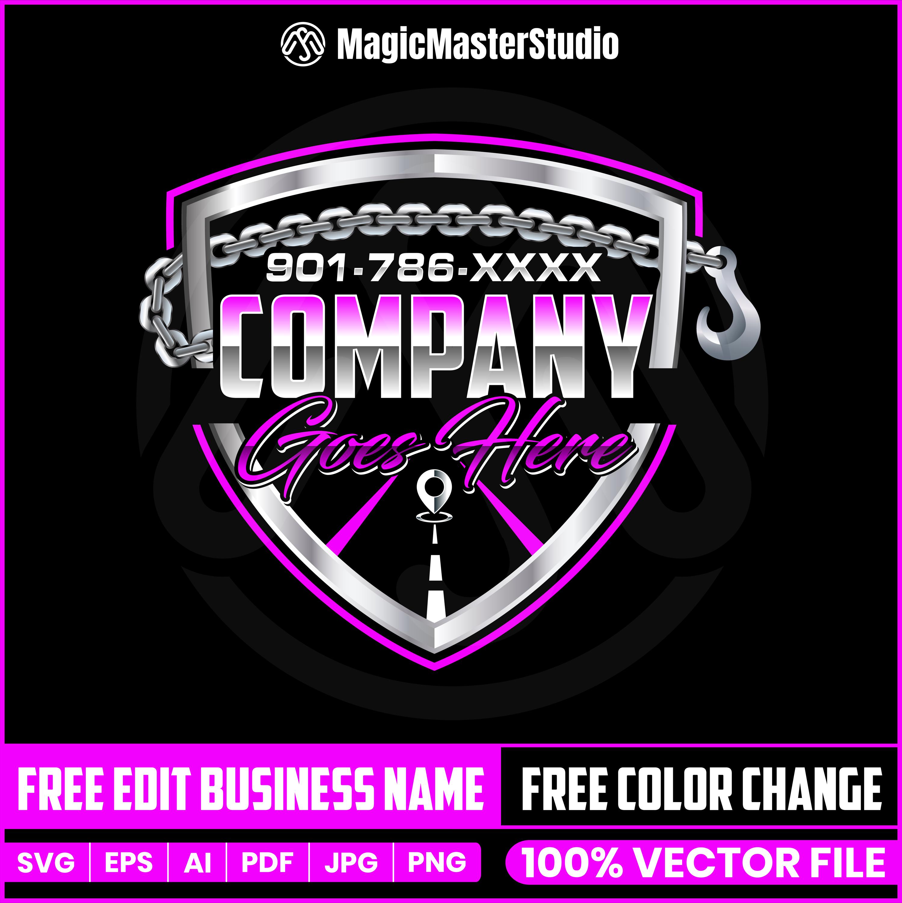 Towing Logo Design, Trucking Logo, Towing Truck Logo Silhouette, Towing ...