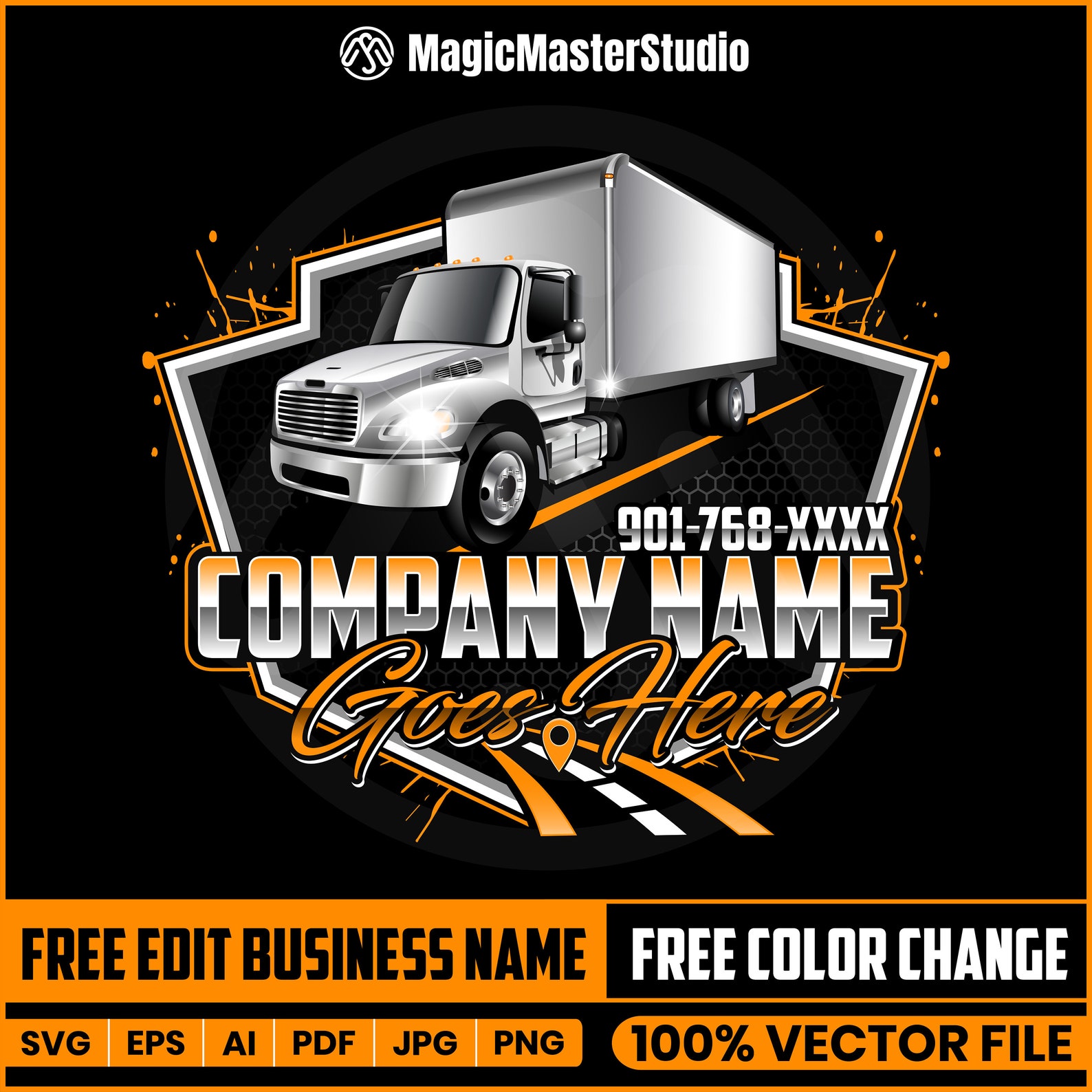 Box Truck Logo Design, Delivery Truck Logo, Box Truck SVG, Shipping ...