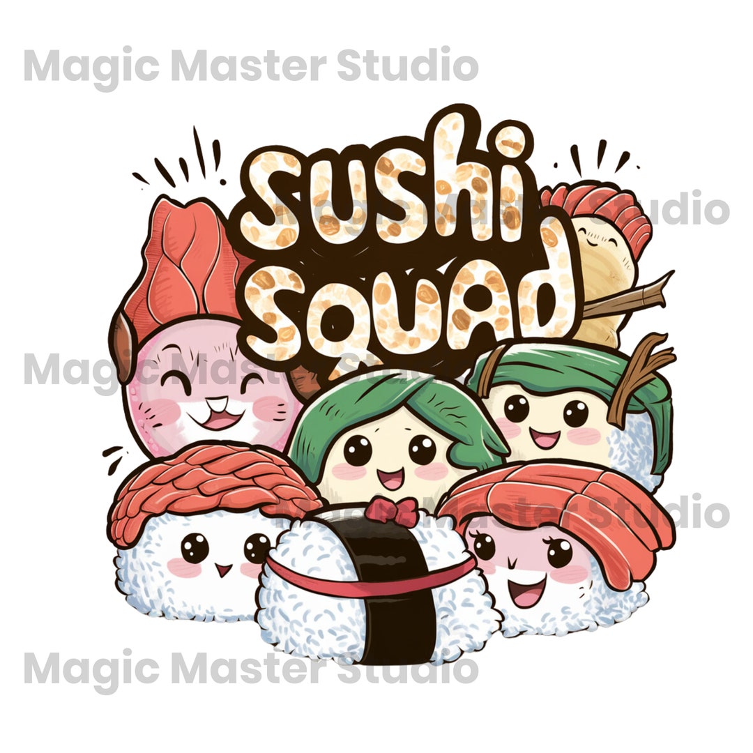 Cute Sushi Squad Png, Sushi Png, Sushi Clipart, Sushi Roll Clipart ...