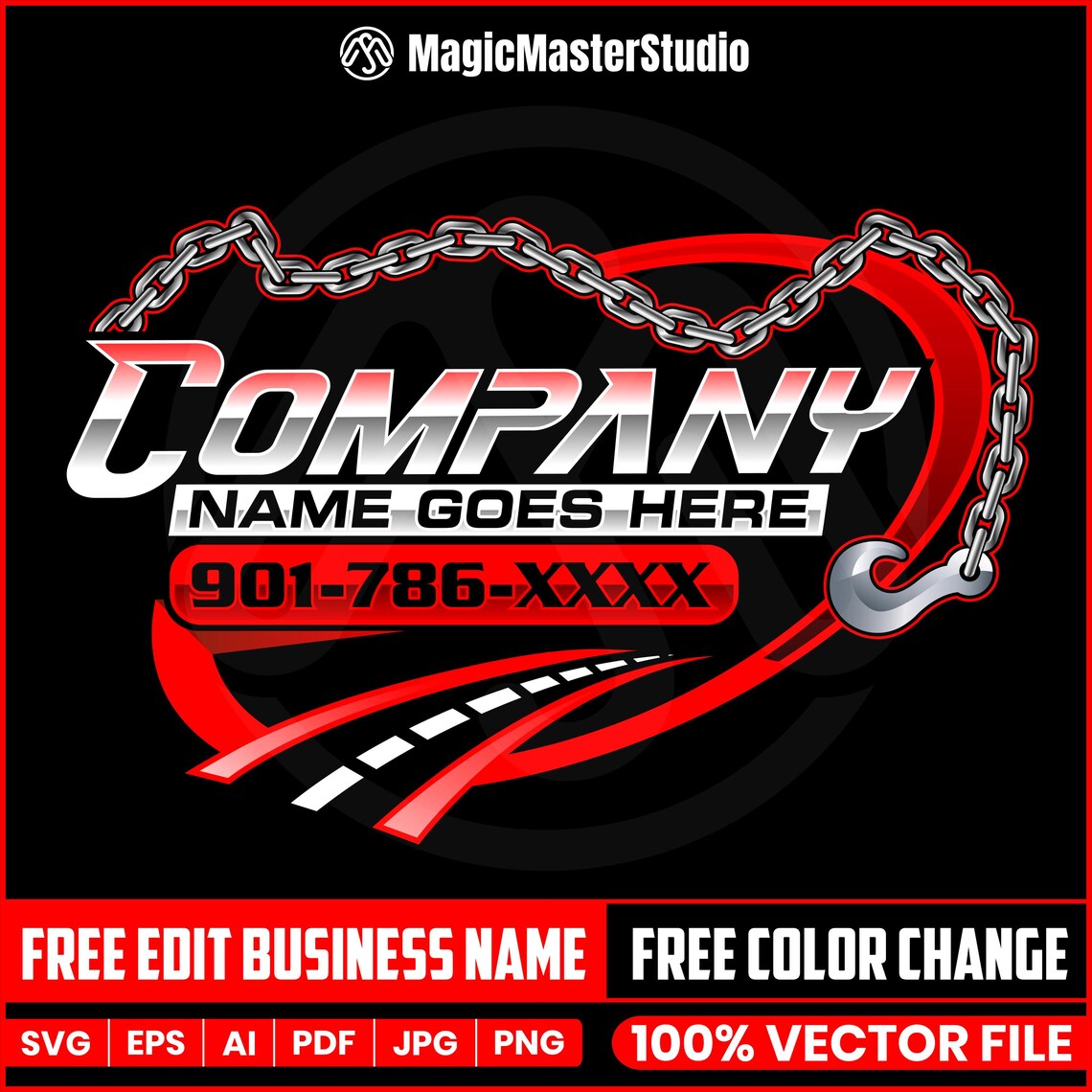 Towing Logo Design, Trucking Logo, Towing Truck Logo Silhouette, Towing ...