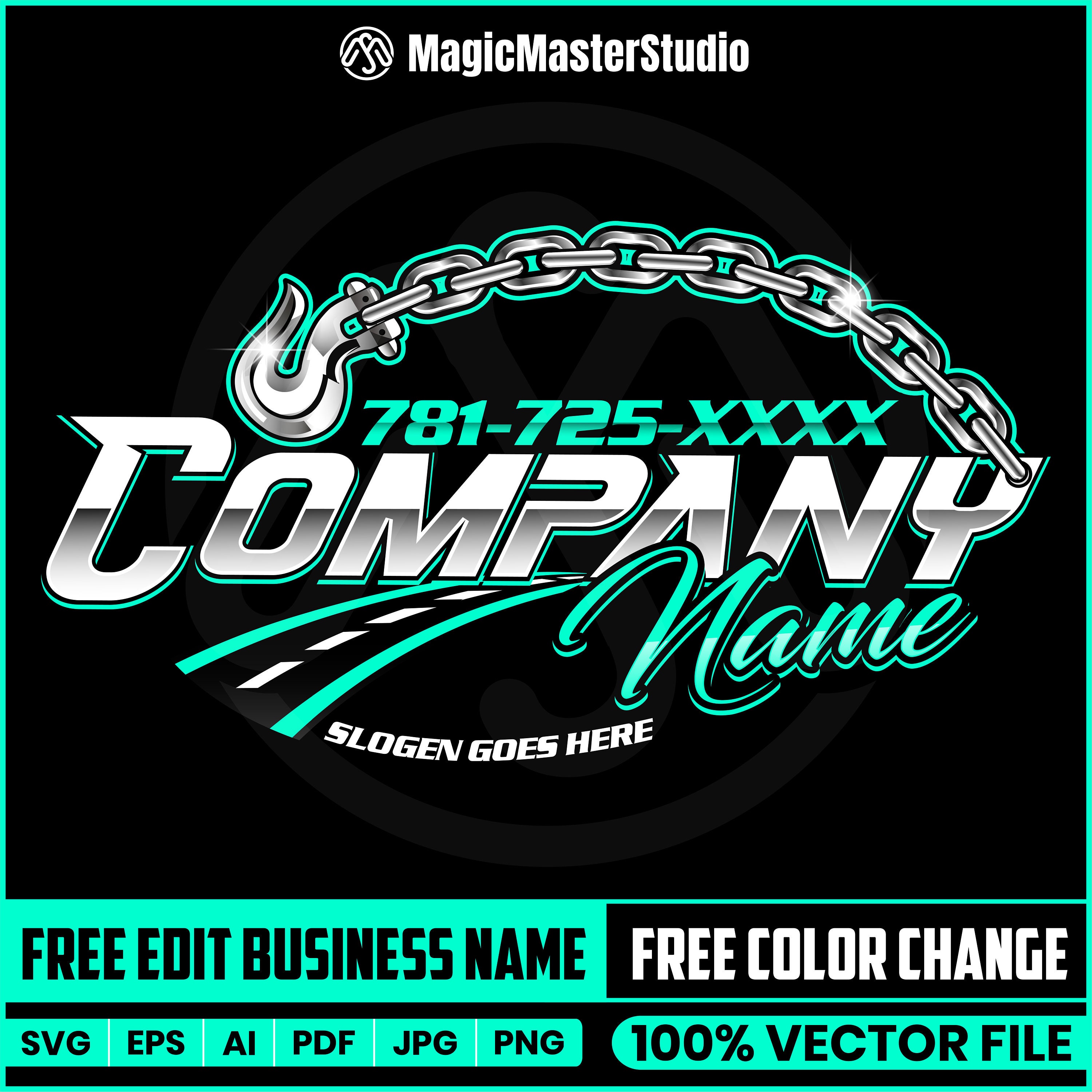 Towing Trucking Logo Vector, Tow Truck Company Logo Design Premium Logo ...