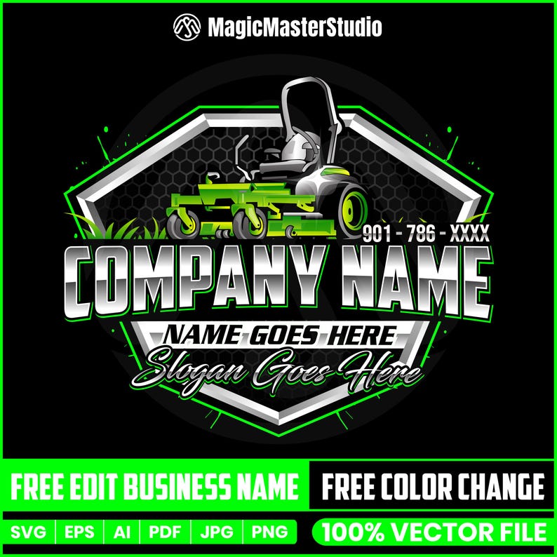 Lawn Mower Logo, Zero Turn Mower Logo, Landscaping Logo, Yard Service ...