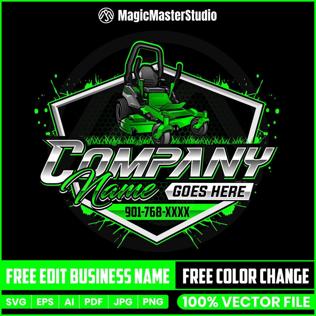 Lawn Mower Logo, Zero Turn Mower Logo, Landscaping Logo, Yard Service ...