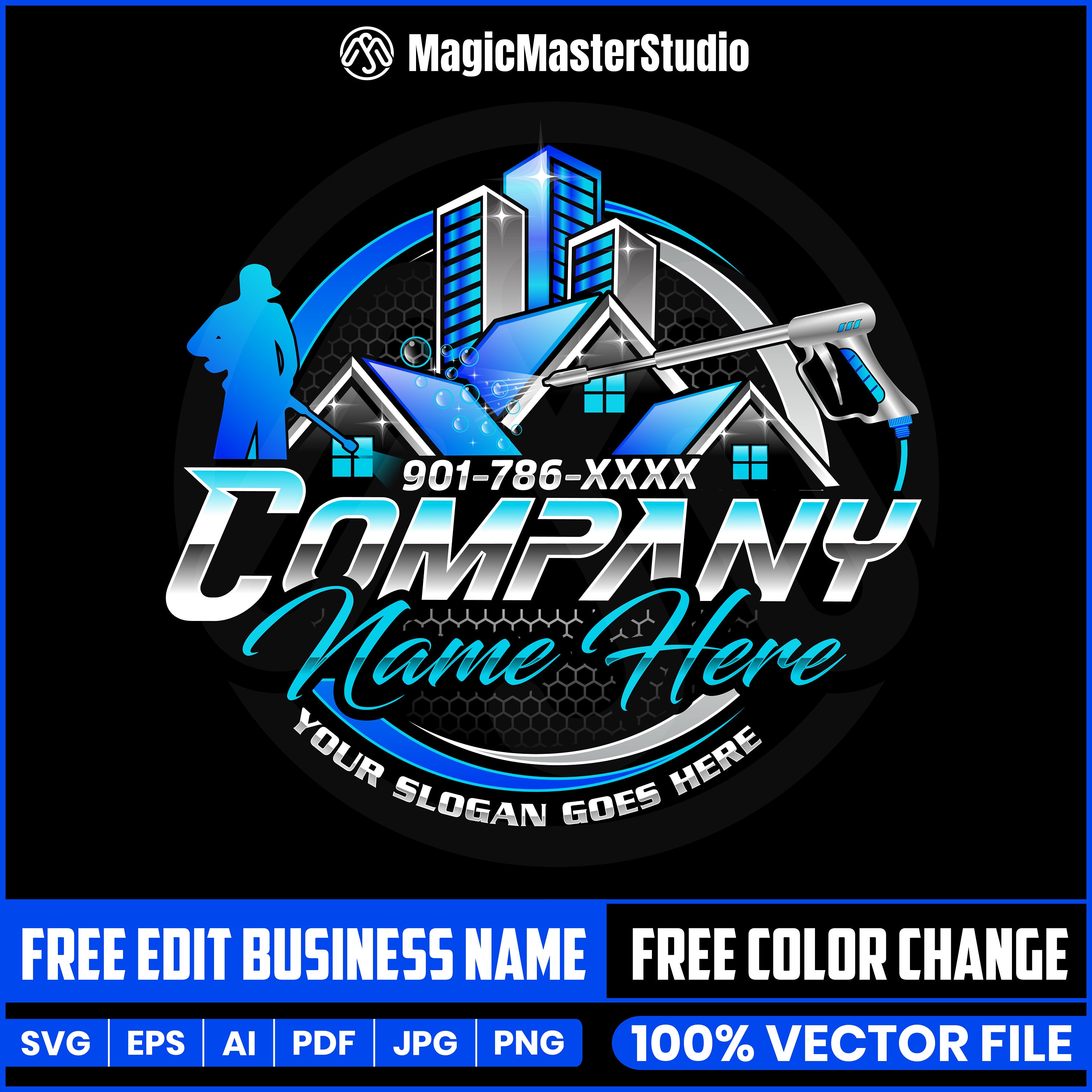 Power Pressure Washing Logo, Wash Logo, Pressure Logo, House Washing ...