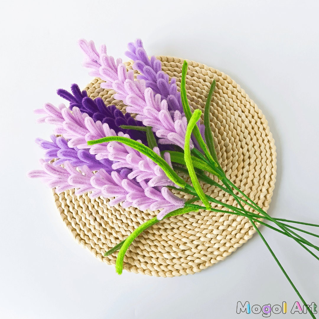 Finished Pipe Cleaner Lavender,pipe Cleaner Flower,handmade Flowers ...