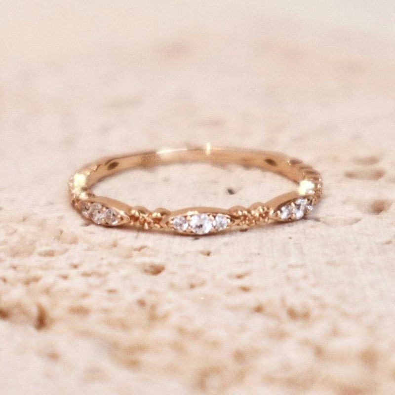 Rose Gold Diamond Ring - Etsy