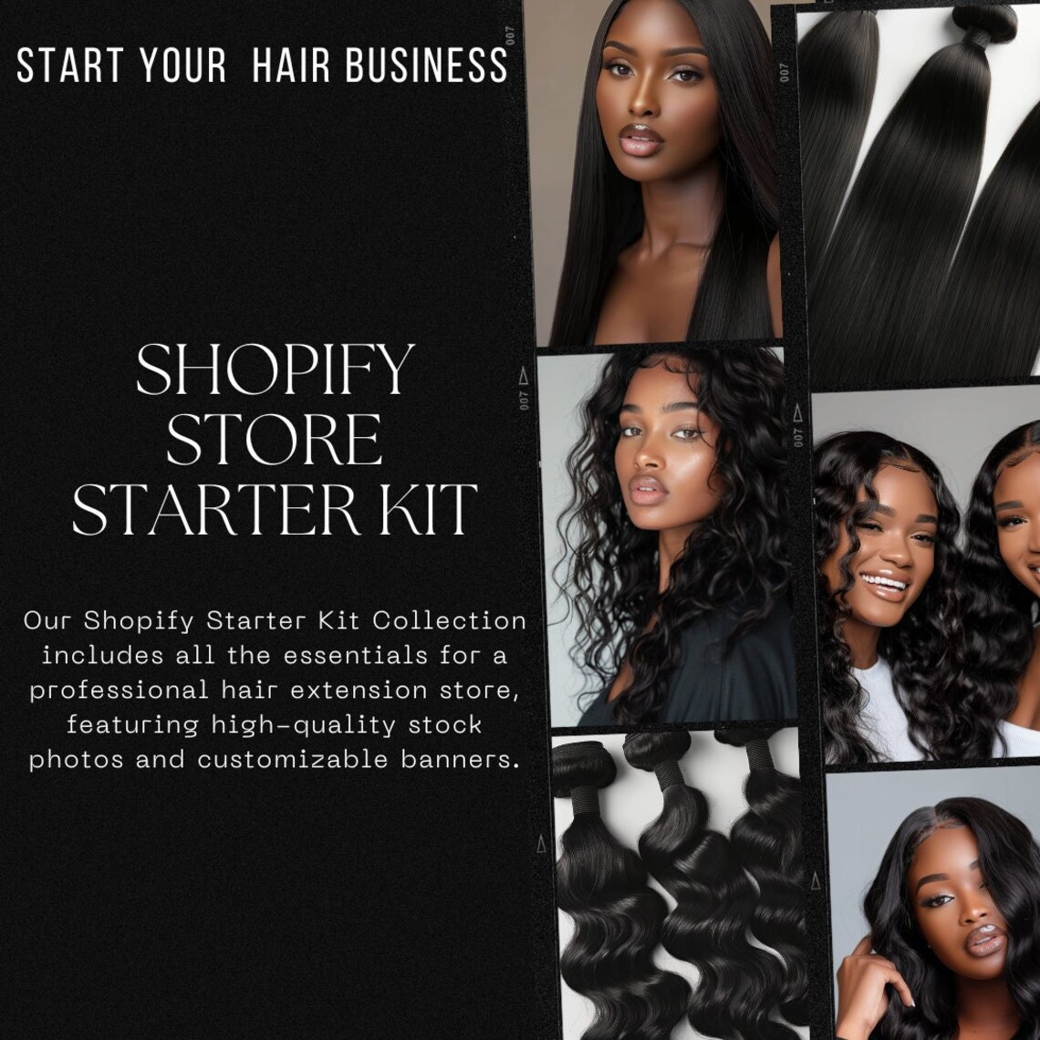 Shopify Store Hair Business Starter Kit | Wig & Extensions | Website ...
