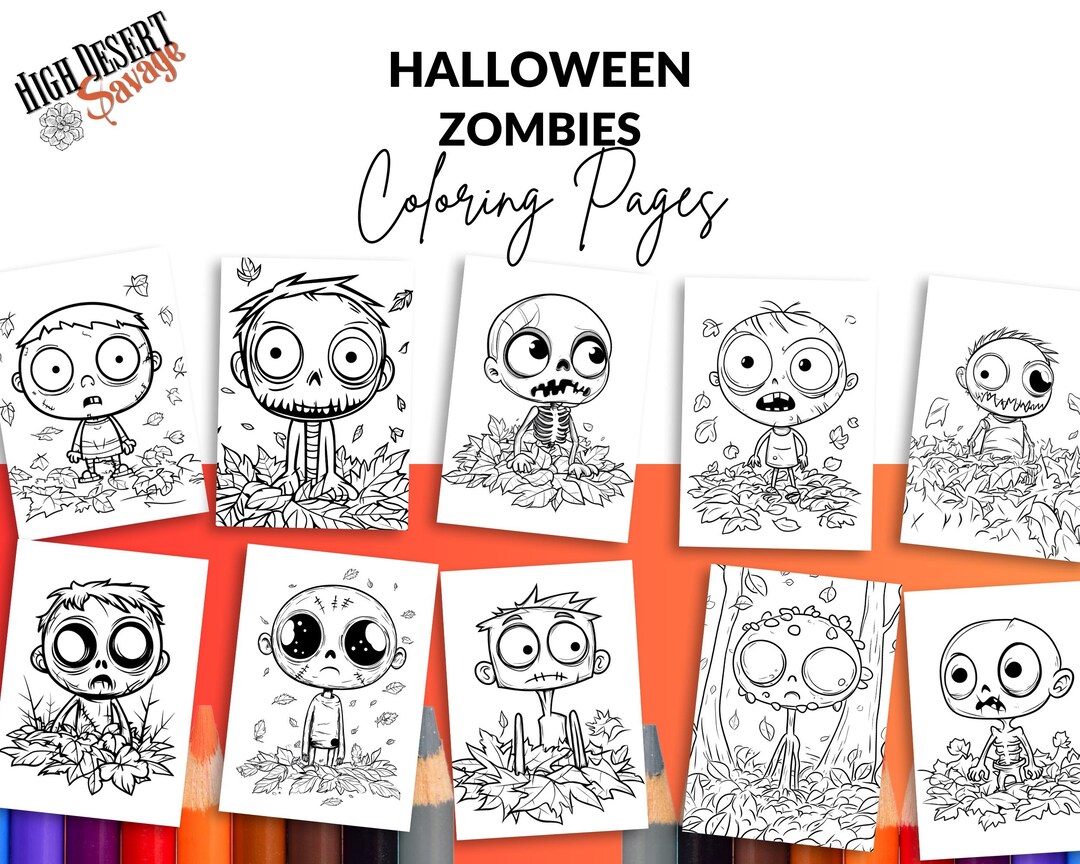 Halloween Zombie Coloring Pages Download for All Ages - Etsy