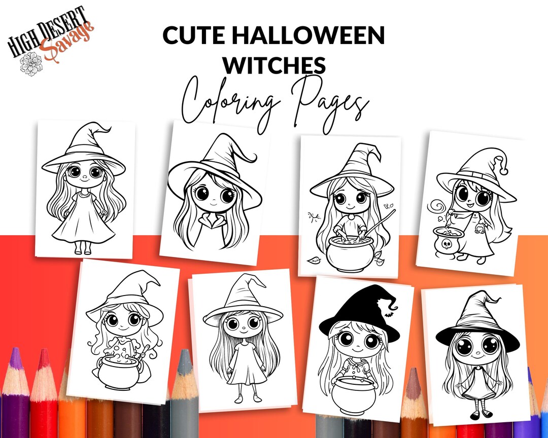 Halloween Witch Coloring Pages Download for All Ages - Etsy