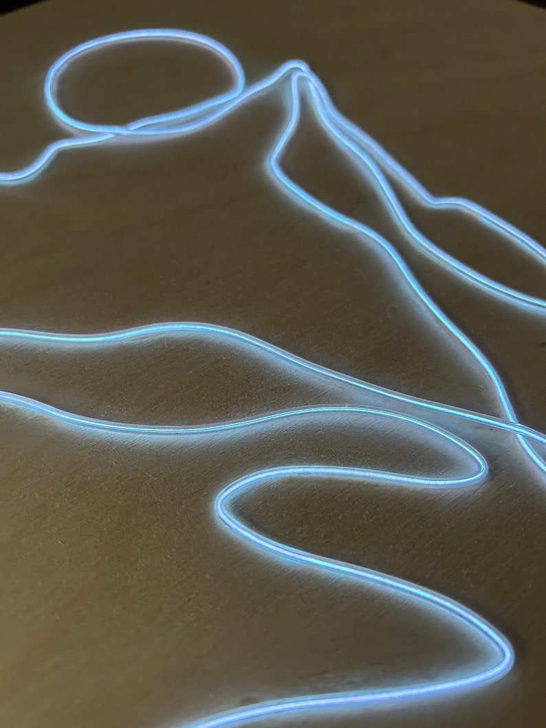 Sunset Mountain View Wood Neon Sign, Custom Neon Sign, Home Decor ...