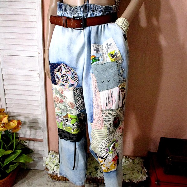 Patchwork Jeans - Etsy