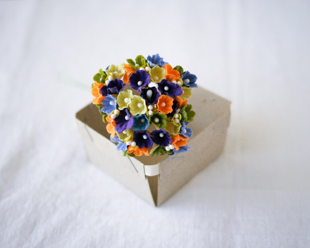 Vintage Forget Me Not Flowers/millinery Paper Flowers - Etsy