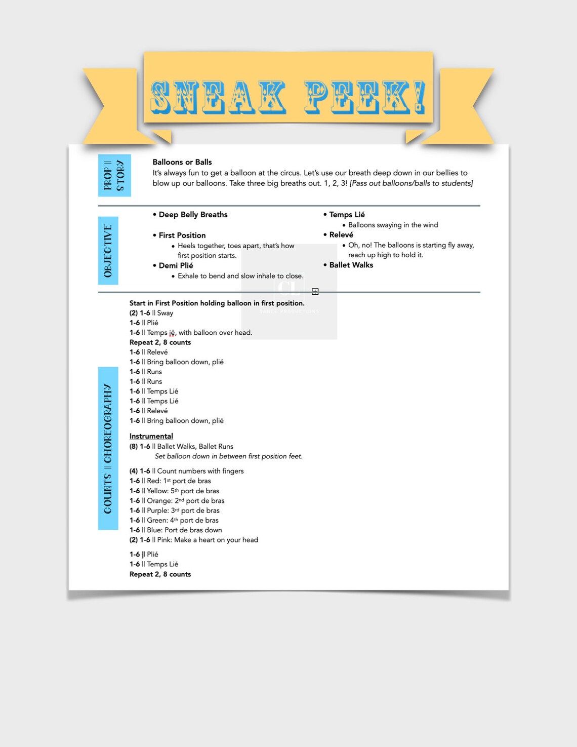 Under the Big Top: Preschool Ballet Adventure - Dance Class Lesson Plan ...