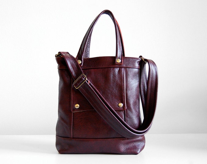 Packet in Merlot Leather LAST ONE Made to Order RESERVED - Etsy