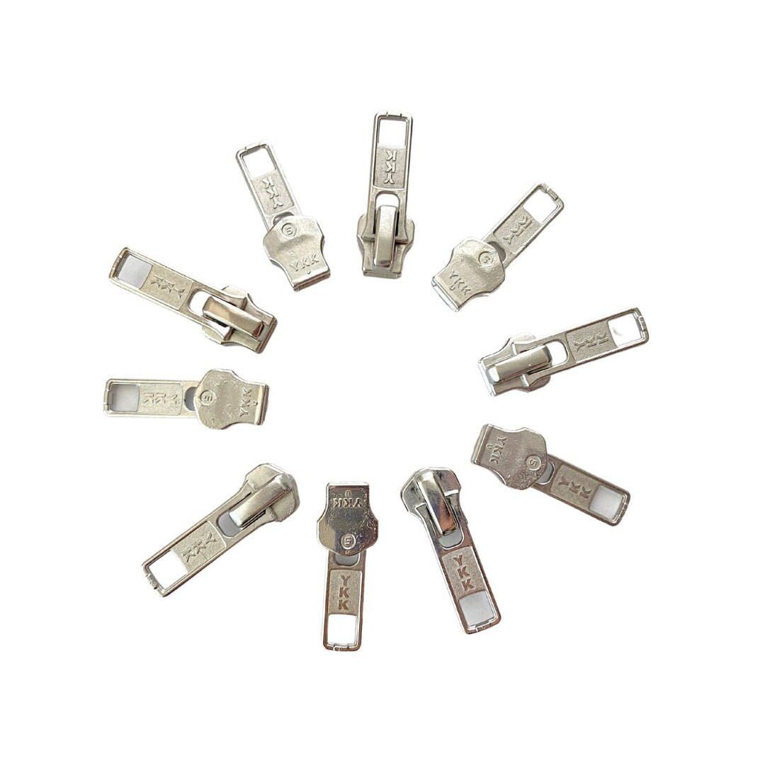 YKK #5 Zipper Pull Automatic Lock Nickel, 20 Pieces, Made in USA - Etsy