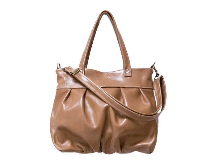 Mini Ruche Bag in Caramel Tan Leather LAST ONE Ready to Ship - Etsy