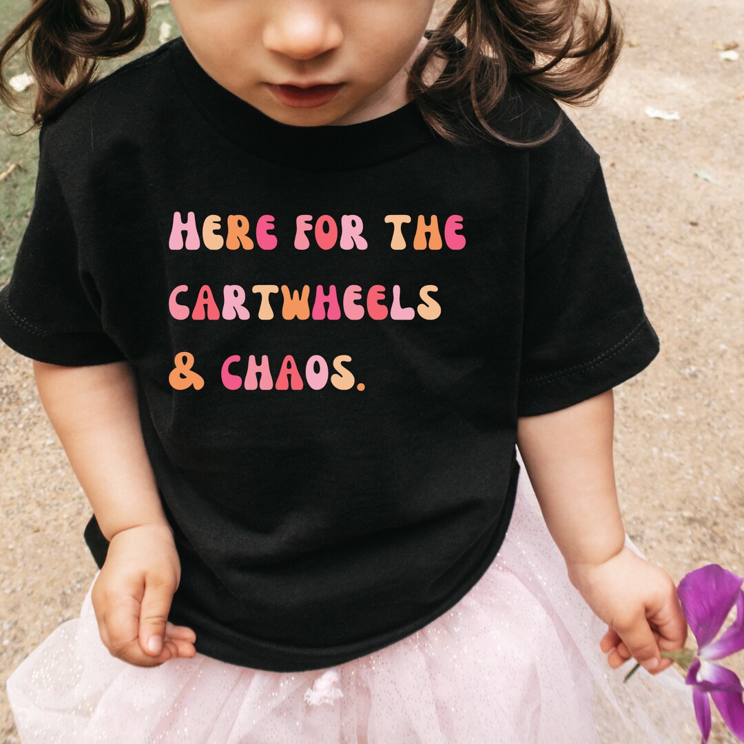 Cartwheels and Chaos Gymnastics T-shirt for Toddlers, Colorful ...