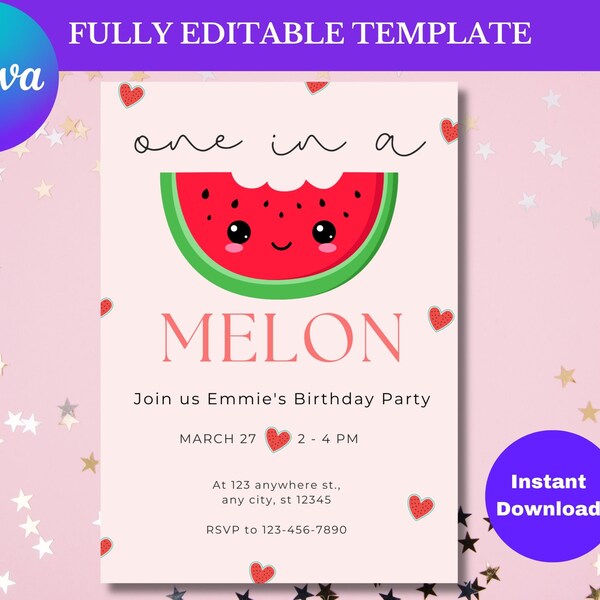 Watermelon Invitation - Etsy