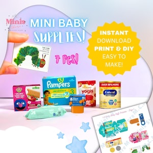 1:6 Scale PRINTABLE Baby Supplies | Miniature Printable Baby Stuff - Etsy