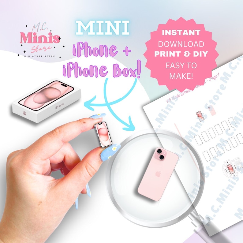 1:6 Scale Mini PRINTABLE Phone! | Miniature Printable Technology - Etsy