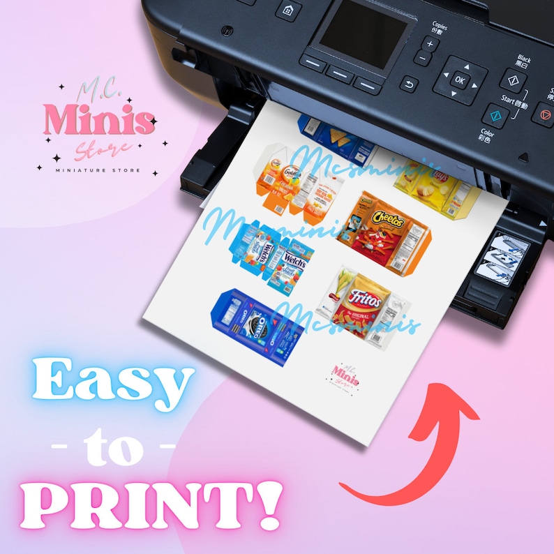 1:6 Scale PRINTABLE Snack Set | Miniature Printable Food | Mcsminis - Etsy