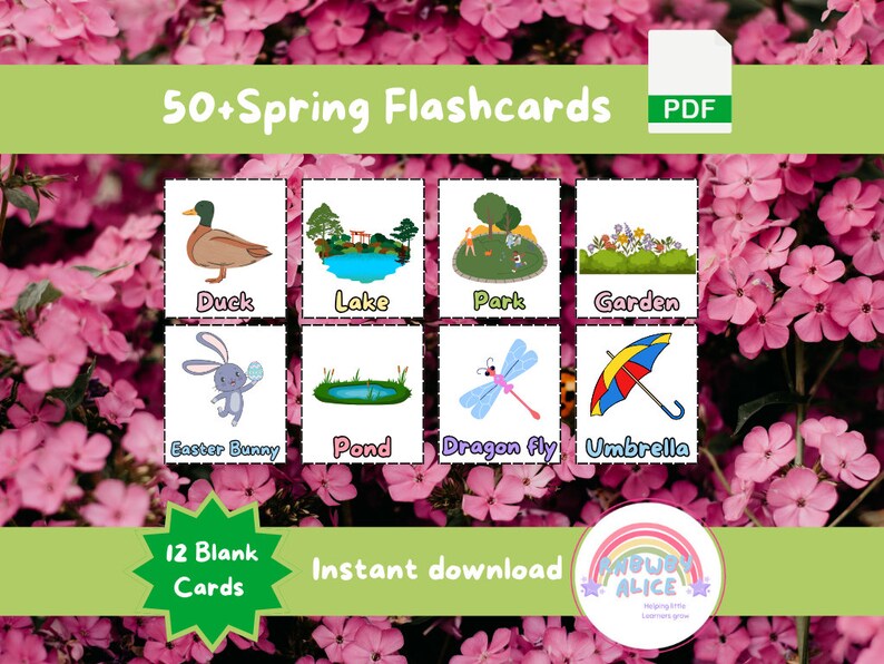 50 Colourful Printable Summer Flashcards 12 Customisable Flashcards ...