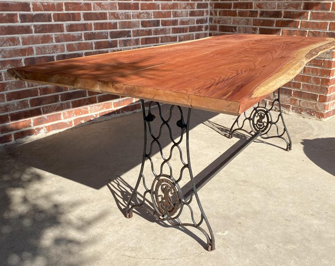 Cedar Table on Singer Sewing Machine Frame - Etsy